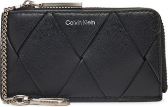 Calvin Klein Schlüsseletui Calvin Klein Ck Woven Zip Around Cardholder K60K612954 Schwarz
