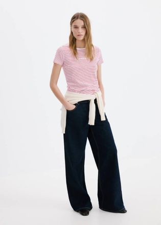 Mango T-shirt coton imprim&eacute; logo rouge - Femme - L - MANGO