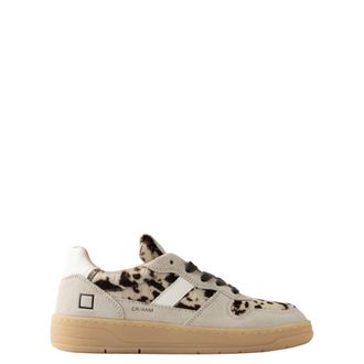 D.A.T.E. D.a.t.e., Femme, Chaussures, Beige, Taille: 41 EU Court 2.0 Animalier Cow
