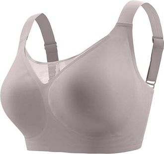 Generic Soutien-gorge sans armature rembourr&eacute; sans armatures avec rembourrage sans coutures - Bustier brassi&egrave;re respirante et douce - 2026, gris, 4XL