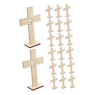 Angoily 20 St&uuml;ck Teiliges Holz Kreuz Dekoration aus Nat&uuml;rlichem Holz Rustikale Tischdeko und Bastelkreuze f&uuml;r Wohnzimmer Schlafzimmer Fotorequisiten und Diy-h