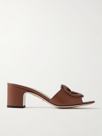 Gucci Mules Aus Leder Mit Cut-out - Braun