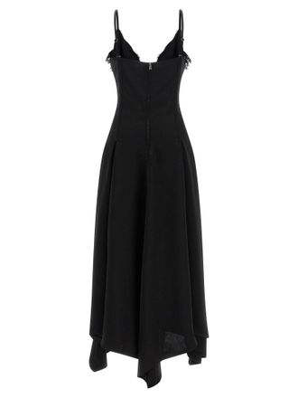 Alexander McQueen Womens Black Acetate Long Dress