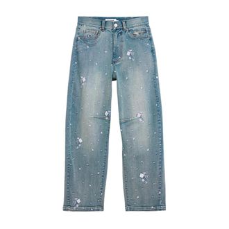 Desigual Femme, Jeans, Bleu, Taille: 40 FR Jean Effet Us&eacute; avec Fermeture &Eacute;clair et Bouton