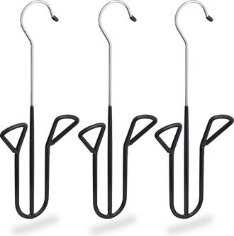 Relaxdays 15 x Schuhbügel, Halter mit Rutschfester Beschichtung, für versch. Schuharten, HxBxT 33,5x14x4 cm, Schuhhänger, schwarz