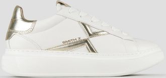 Alexander Smith College Woman in white with laminated gold logo and back