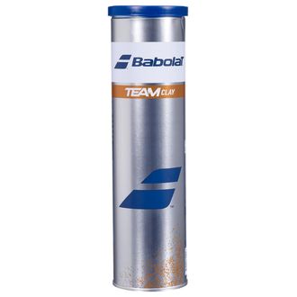 Babolat Tube mit 4 Bällen, Modell Team Clay, Ideal für Sandplätze, Optimaler Komfort und Haftung, Essentielles Zubehör für Spieler, Tennisball Typ 1, ITF-zuge