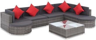 vidaXL Vidaxl - Salon de jardin 8 pcs avec coussins R&eacute;sine tress&eacute;e Gris