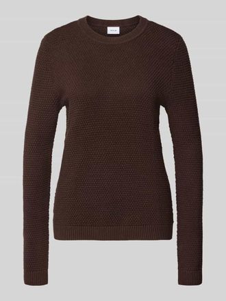 Vila Strickpullover mit Strukturmuster und Rundhalsausschnitt