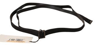 Costume National Womens Black Leather Metal Buckle Waist Belt