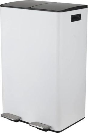 Spirella Poubelle Tri S&eacute;lectif Cuisine Capacit&eacute; 60L (2x30L) &agrave; P&eacute;dale - Mod&egrave;le Aliya - Acier Inox Bross&eacute; - Couvercle Soft-Close - Seaux Amovibles - Poign&eacute;es Lat