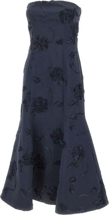 Rotate Rotate Birger Christensen, Femme, Robes, Bleu, Taille: 38 FR Robe Midi &agrave; Fleurs 3D