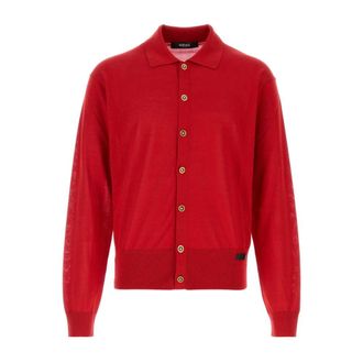Versace Strickjacke aus Seidenmischung - - Knitwear - Herren - Rot - L