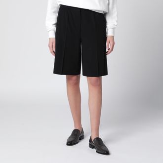 Toteme Schwarze Bermuda Aus Wollmischung
