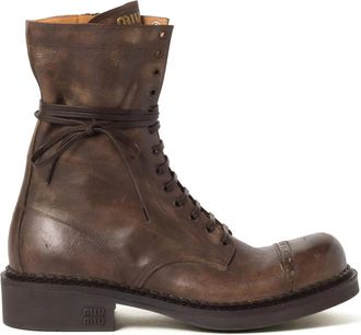 Miu Miu Leather Laced Boots (35mm)