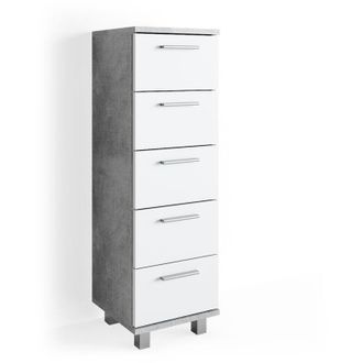 Vicco Meuble de rangement de salle de bain Ilias, B&eacute;ton, 30x95cm