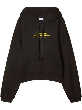 Off-white hoodie en coton &agrave; slogan imprim&eacute; - Noir