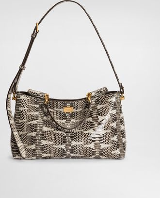 Dolce & Gabbana Schulter- Und Crossbody-tasche Vittoria Medium Aus Elaphe - Frau Collection Weiss Onesize