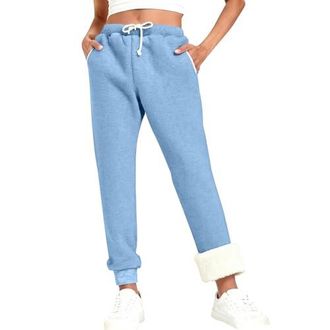 Generic Pantalon de jogging en velours pour femme - Pantalon de jogging confortable - Pantalon d&eacute;contract&eacute; avec cordon de serrage - Taille &eacute;lastique - Pantalo
