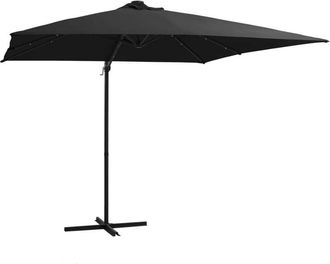 vidaXL Vidaxl - Parasol de jardin en porte-à-faux lumières led et mât en acier