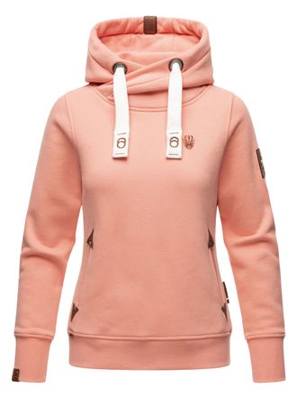 Navahoo Damen Hoodie Namikaa - Kuscheliger Kapuzenpullover mit Hochkragen & Kunstleder-Details