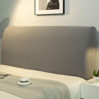 Generic Dehnbarer staubdichter Bettkopfteil Bezug Schutz in voller Gr&ouml;&szlig;e und einfarbigem Kopfteil Bezug Schutz f&uuml;r Schlafzimmerdekoration Grau Volle L&auml;nge: 11