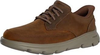Skechers Homme Baskets D&eacute;contract&eacute;es en Cuir Garza &Agrave; Enfiler Arch Fit, Dark Brown, 40 EU