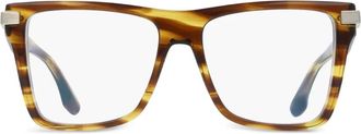 Victoria Beckham lunettes de vue géométriques à rayures - Marron