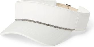 Brunello Cucinelli Femme, Accessoires, Blanc, Taille: L Visi&egrave;re en nylon avec bande brillante