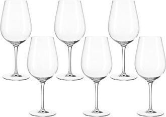 Leonardo Leonardo Tivoli Rotwein-Gläser 6er Set, Rotwein-Kelch mit gezogenem Stiel, spülmaschinenfestes Teqton-Kristallglas, Wein-Gläser, groß, Höhe 24 cm, 700