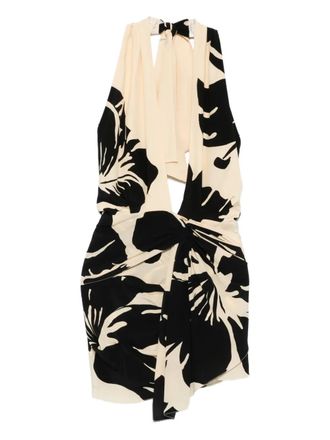 Johanna Ortiz robe Oriental Dreams à coupe courte - Tons neutres