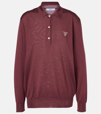 Prada Polo en soie à logo