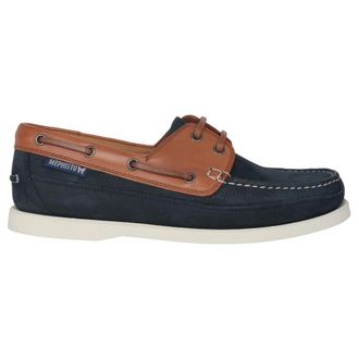 Mephisto Homme, Chaussures, Bleu, Taille: 41 EU Chaussures Bateau Bleues - Cuir Nubuck de Haute Qualité
