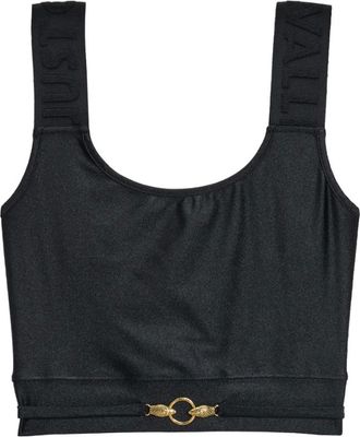 Just Cavalli Femme, Tops, Noir, Taille: 40 FR Top Corto Serpenti