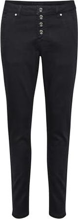 Cream Femme Cream Womens Denim Pants Mid Waist Skinny Slim Jeans, Pitch Black Unwashed, 30W / 32L EU