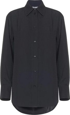Victoria Beckham Femme, Blouses et Chemises, Noir, Taille: 34 FR Chemise en satin jacquard
