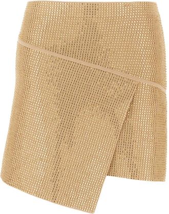 ADĀMO Andrea Adamo Femme, Jupes, Jaune, Taille: 40 FR Asymmetric Miniskirt