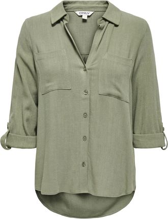 Only Damen Onlyasmin-Siesta Ls Linen Bl Shirt PNT, Deep Lichen Green, X-Small