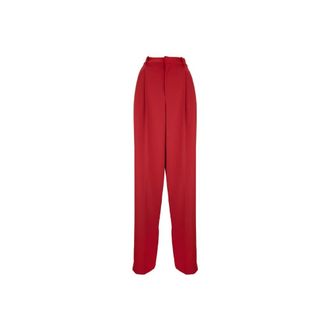 Elisabetta Franchi Goldknopf Rei&szlig;verschluss Damen Hose - - Trousers - Damen - Rot - L