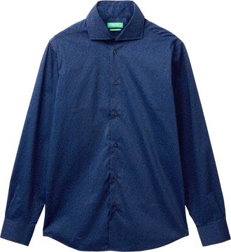 Benetton Herren 5jueuq04d Hemd, blau, XXXL