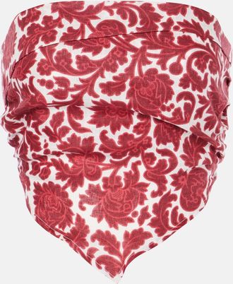 Faithfull The Brand Bedrucktes Top Antibes aus Leinen