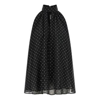 Rotate Halterneck Bow Top - - Tops - Damen - Schwarzk - M