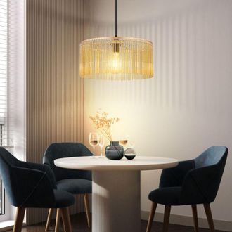 Globo Lighting Lampe &agrave; suspendre barres acryliques Lampe de salle &agrave; manger dor&eacute;e Suspension lampe de salon, m&eacute;tal, 1x douille E27, DxH 35x135 cm