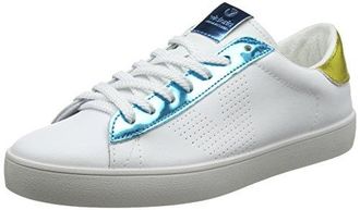Victoria Mixte Deportivo Piel Metalizado Baskets, Bleu (Azul), 36 EU