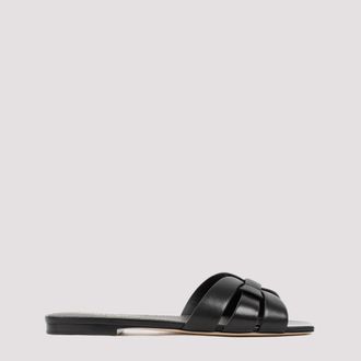 Saint Laurent Chaussures plates Tribute en cuir