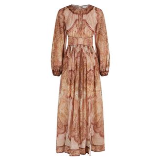 Zimmermann Femme, Robes, Multicolore, Taille: 40 FR Wanderlust Long Sleeve Midi