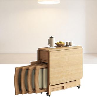 Generic klappbarer esstisch Klappbarer Esstisch mit St&uuml;hlen Moderner Esstisch im Landhausstil mit Schubladen und 4 Rollen Ausziehbarer aus Holz for K&uuml;che, Woh