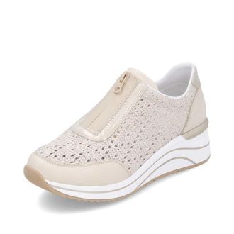 Remonte Damen Low-Top Sneaker D0T15, Frauen Halbschuhe,lose Einlage,Laufschuhe,schn&uuml;rschuhe,schn&uuml;rer,Plateausohle,Sportschuhe,beige Kombi (60),44 EU