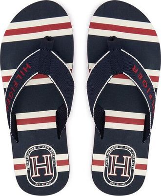 Tommy Hilfiger Zehentrenner Stripes Beach Sandal FM0FM06003 Dunkelblau
