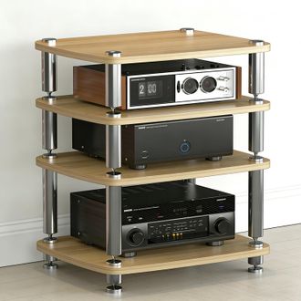Generic HiFi Regal AV-Medienst&auml;nder mit 1-4 Ebenen, HiFi-Lautsprecherschrank mit Vibrationsd&auml;mpfung, Regal for Unterhaltungselektronik und Videospielkonsolen 